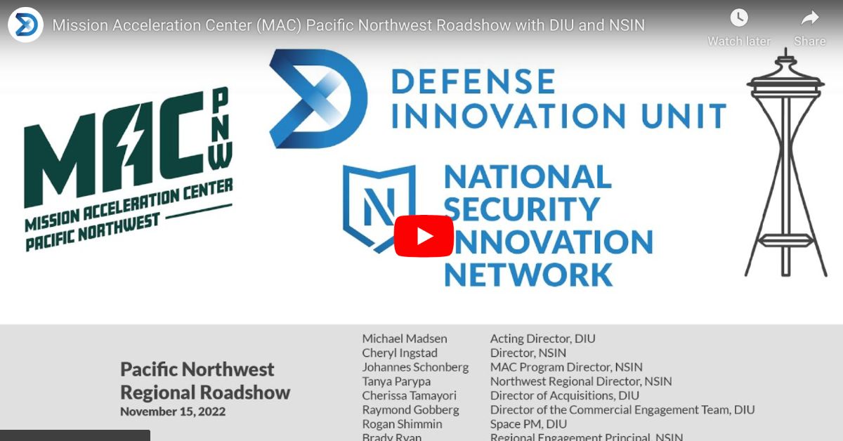 DIU Pacific Northwest Roadshow | Defense Innovation Unit